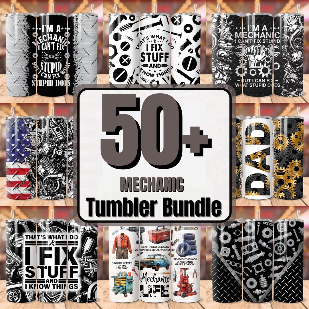 Mechanic Tumbler Wrap, Sublimation Designs, Tool Box , Dad Tumbler ...