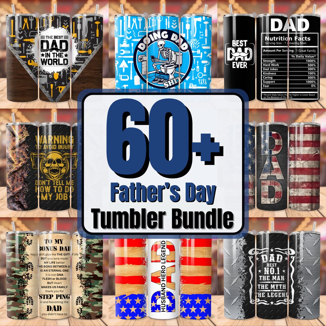 60+ Dad Tumbler Wrap Bundle, Father's Day Design Dad Life 20oz Skinny ...