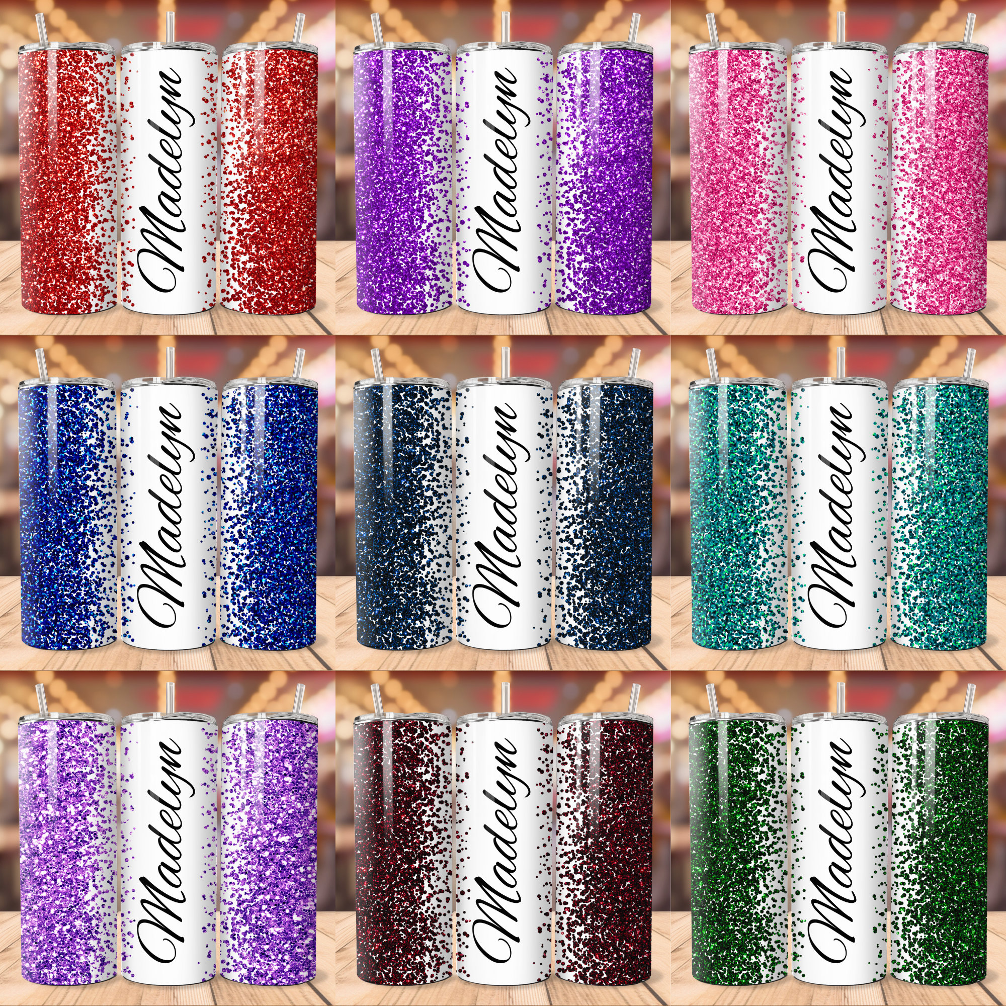 100 Add Your Own Text Tumbler, Glitter Add Your Name Tumbler, Glitter ...