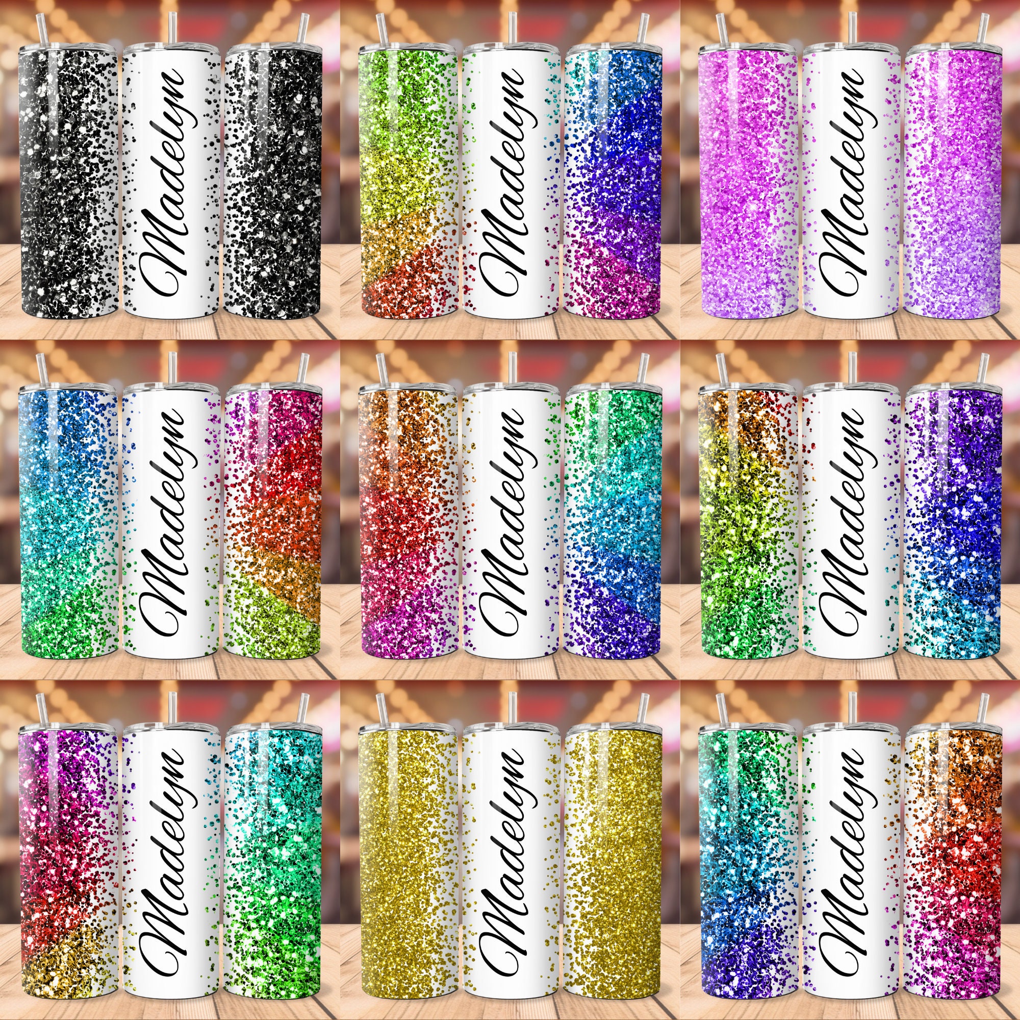 100 + Add Your Own Text Tumbler, Glitter Add Your Name Tumbler, Glitter ...