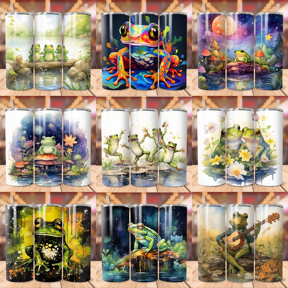 100+ Frog Tumbler Wrap Bundle, Frog Sublimation Designs, Frog Tumbler ...