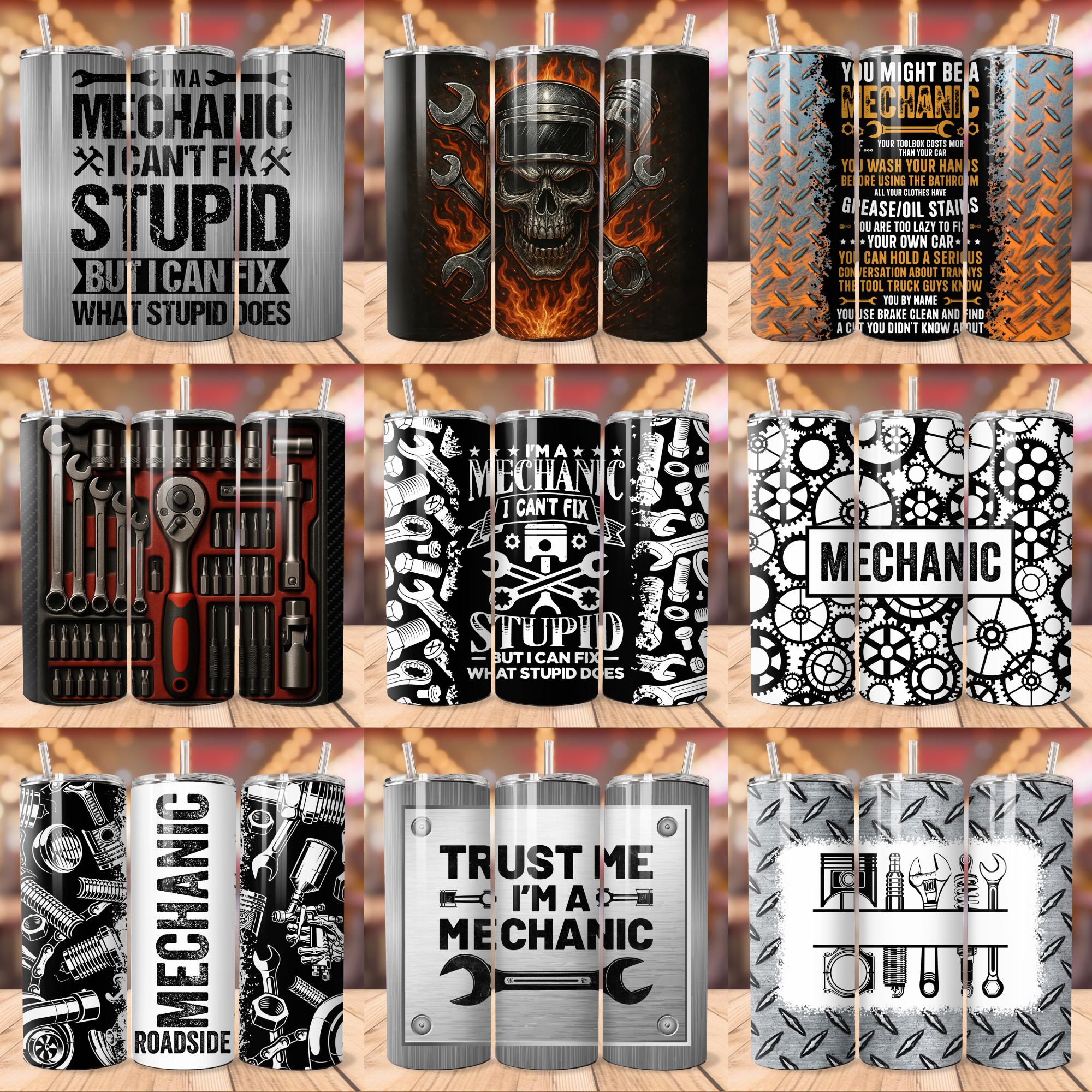 Mechanic Tumbler Wrap, Sublimation Designs, Tool Box , Dad Tumbler ...