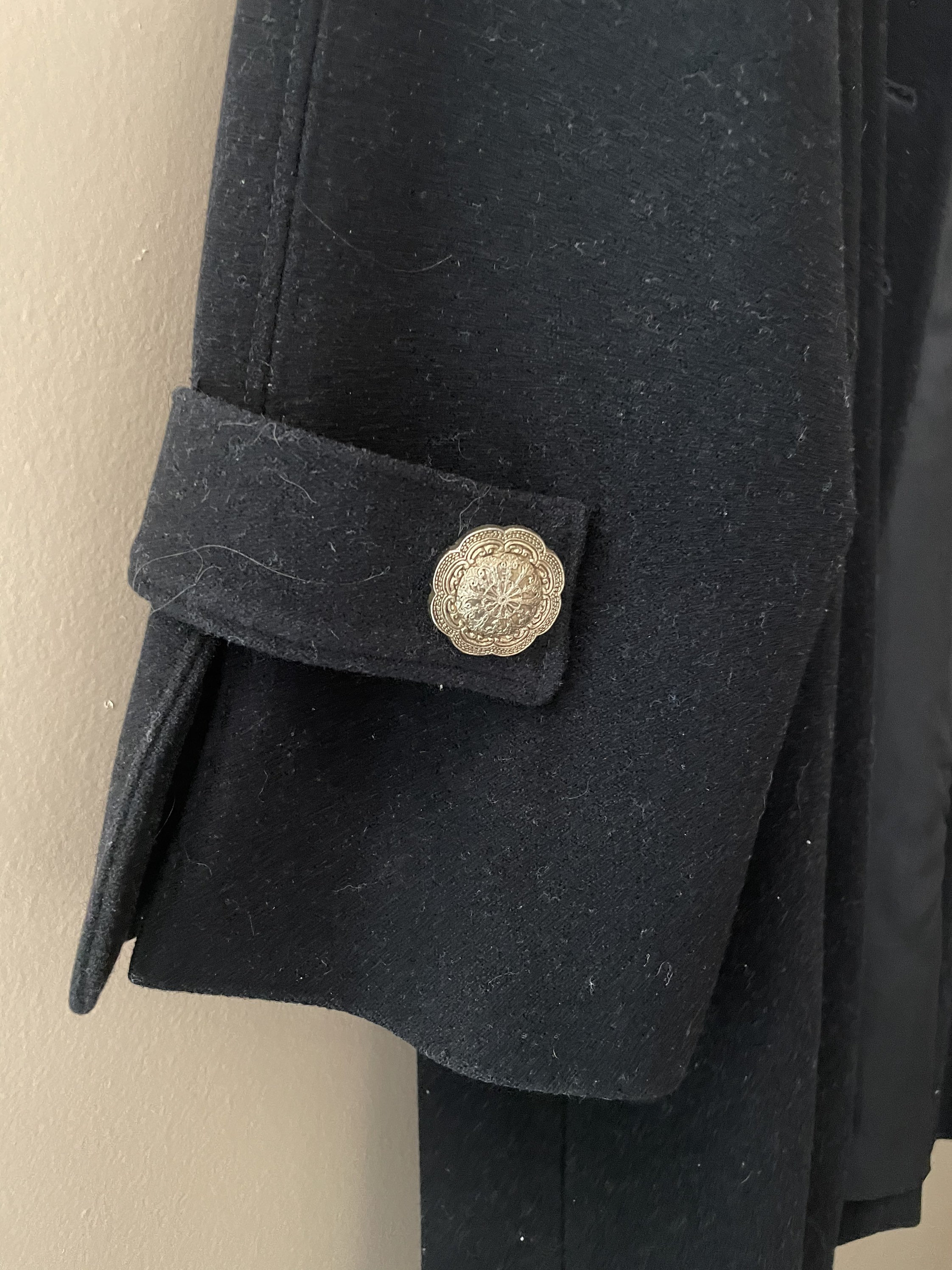 Vintage Black Wool Coat With Novelty Buttons - Etsy Ireland
