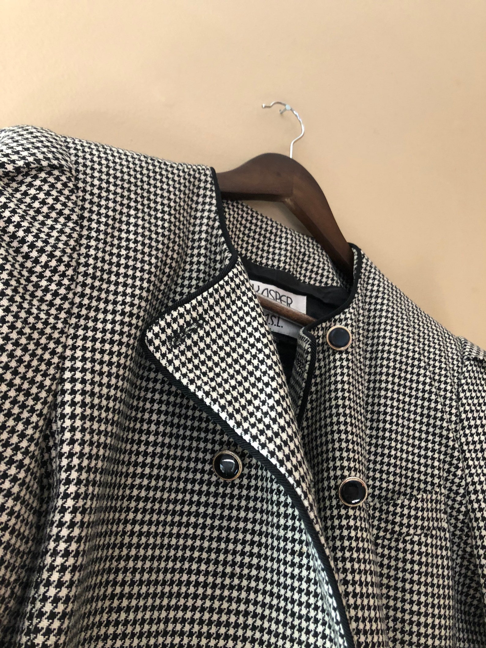 Vintage Houndstooth Plaid Suit and Skirt Set - Etsy