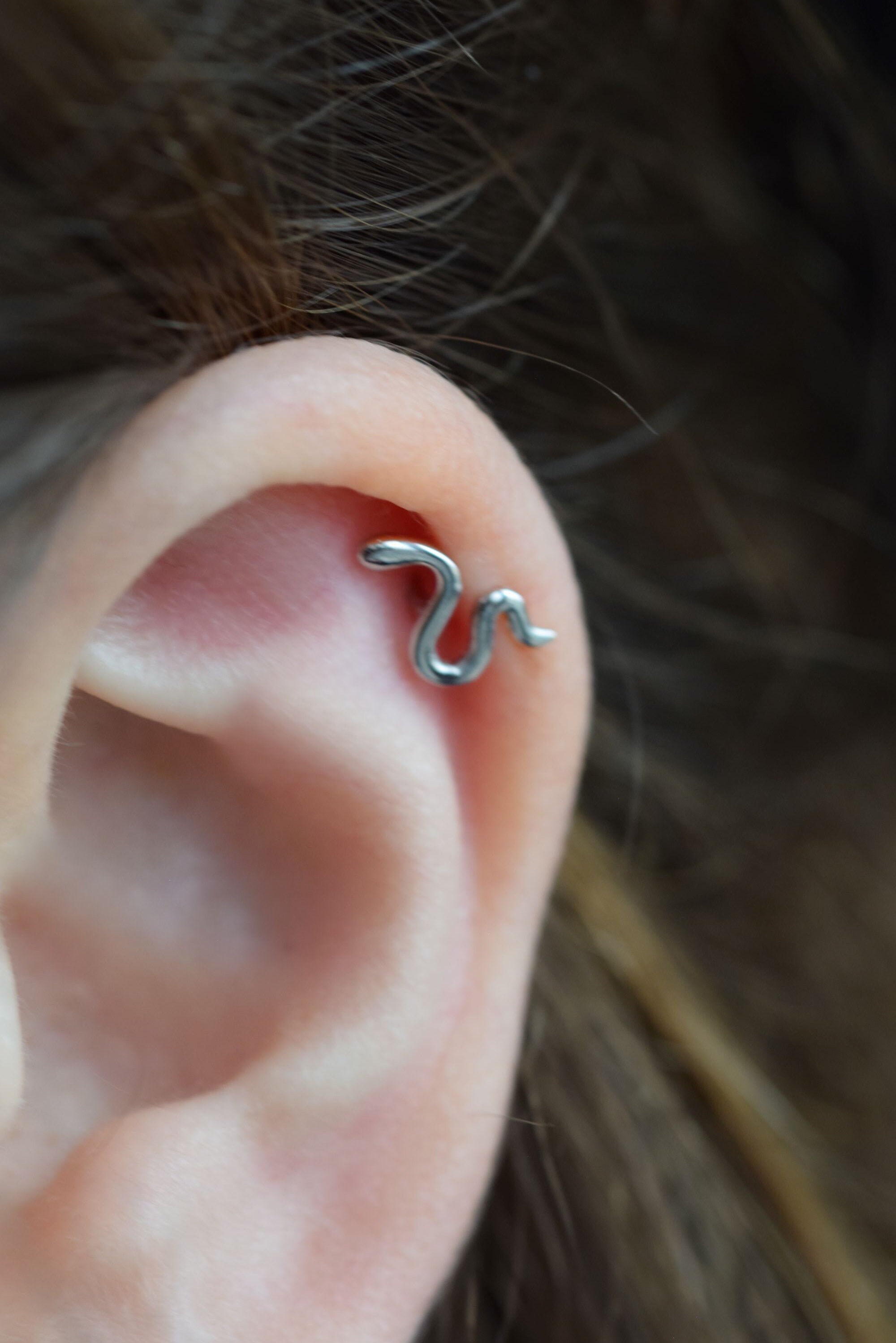 SNAKE Piercing Tragus Ohrring Helix Piercing - Etsy