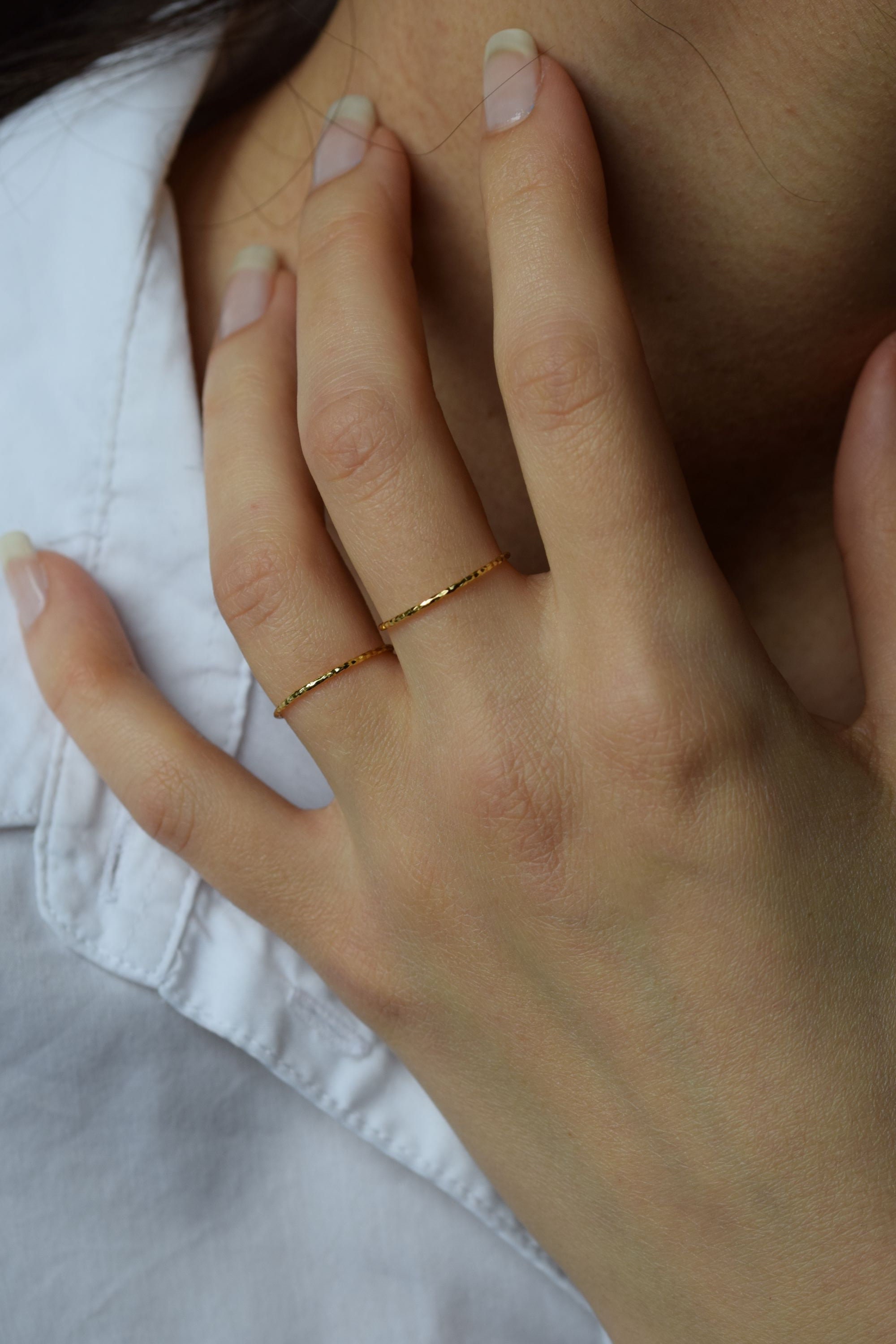Tiny Gold Ring Thin Ring Minimalist Jewelry Stacking | Etsy