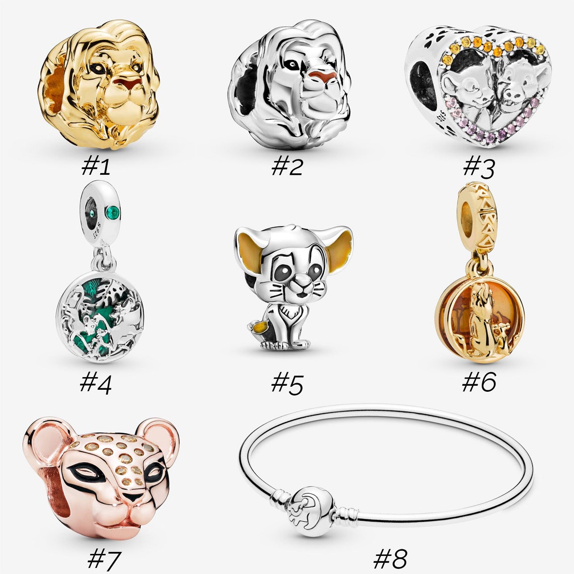 2021 New The Lion King Simba Charms fit Pandora Bracelet in | Etsy