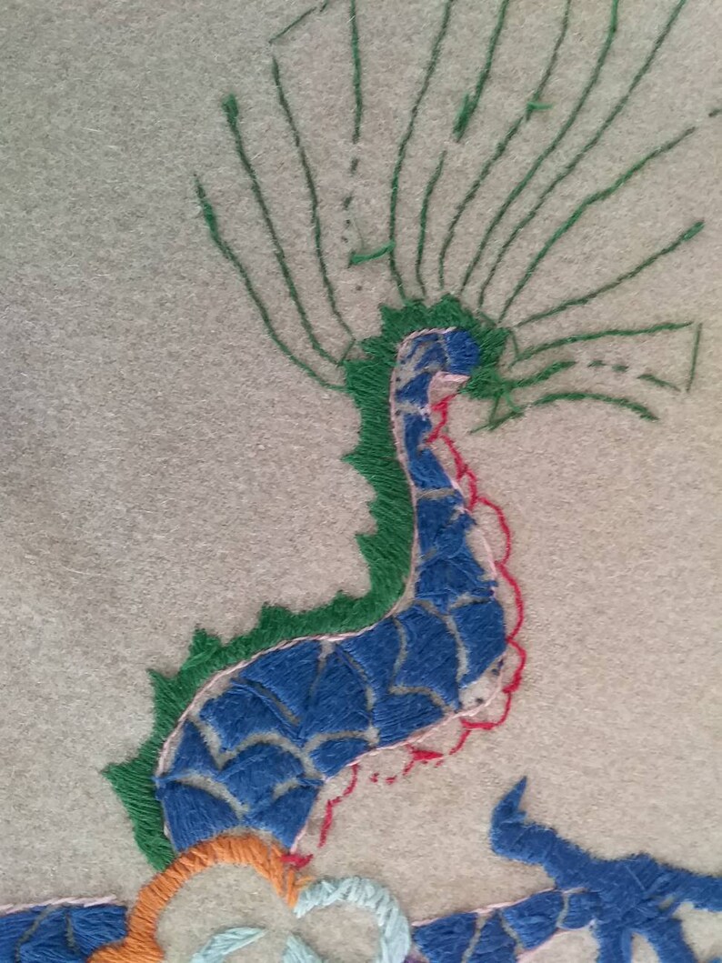 Chinese Dragon Hand Embroidery Antique - Etsy
