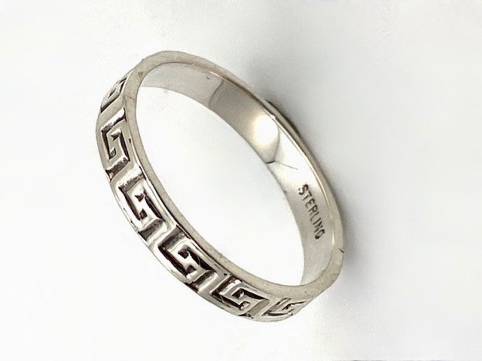 Greek Design Sterling Silver Band - Etsy