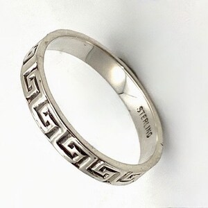 Greek Design Sterling Silver Band - Etsy