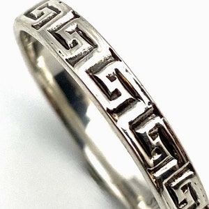 Greek Design Sterling Silver Band - Etsy