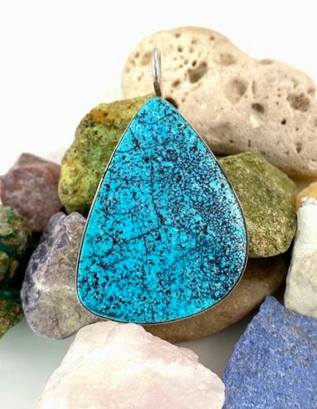 Kingman Spiderweb Turquoise Simple Slide - Etsy