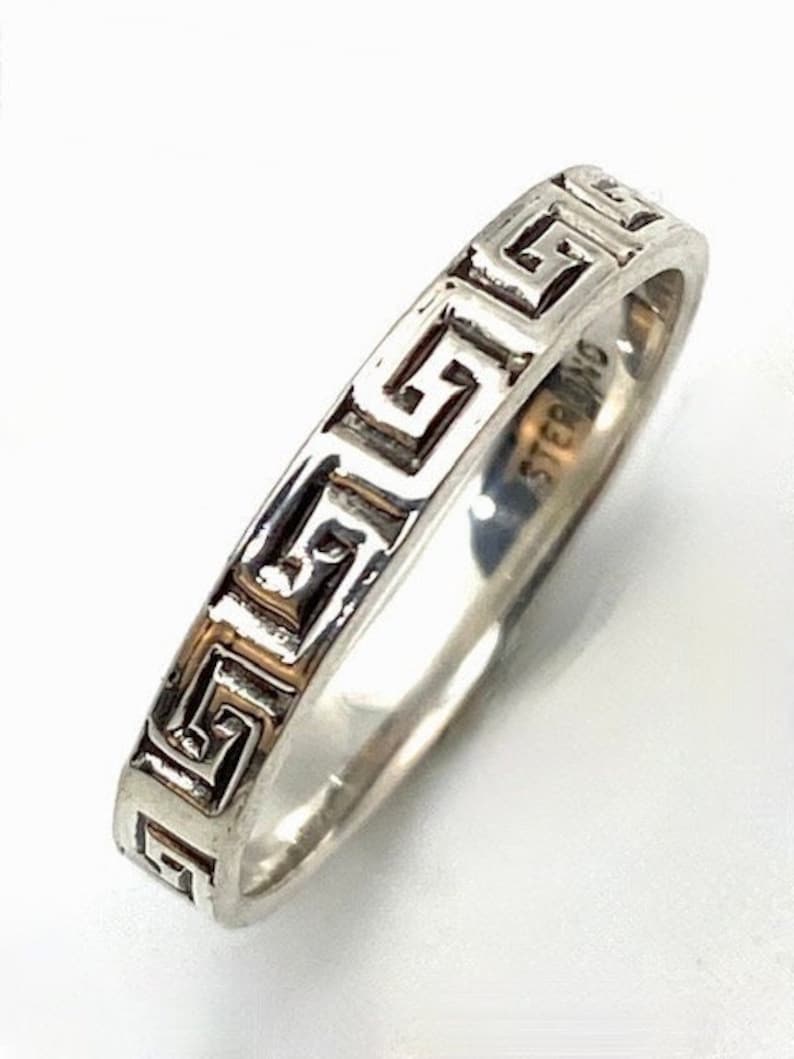 Greek Design Sterling Silver Band - Etsy