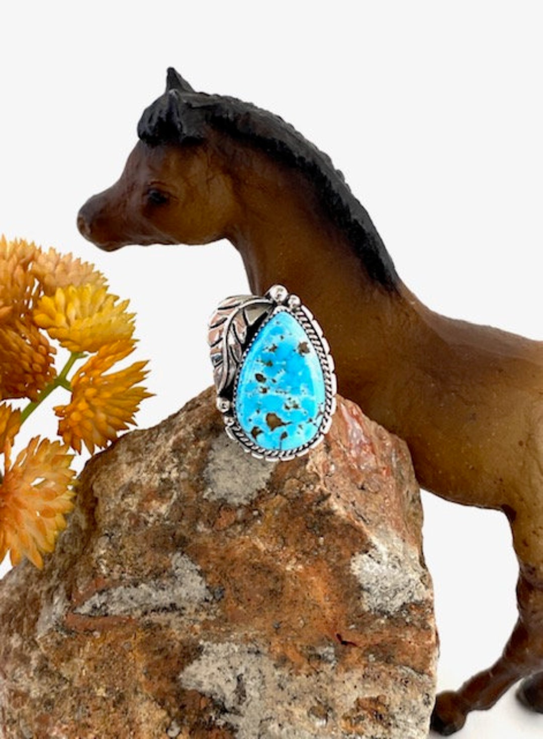 Kingman Transitional Water Web Turquoise Pear Shaped Double Trimmed Saw ...