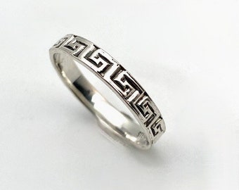 Greek Key Silver Ring Greek Ring Statement Ring Silver - Etsy