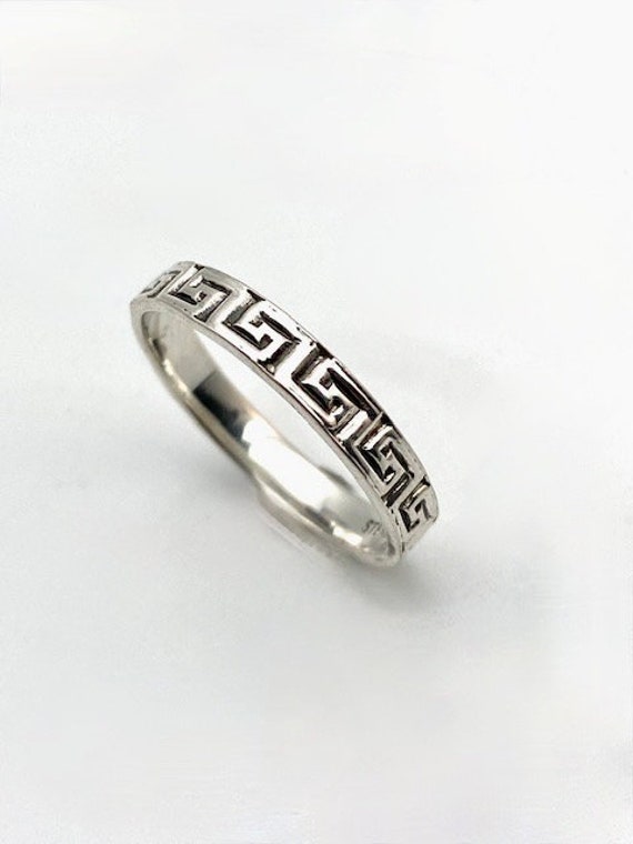 Greek Design Sterling Silver Band - Etsy