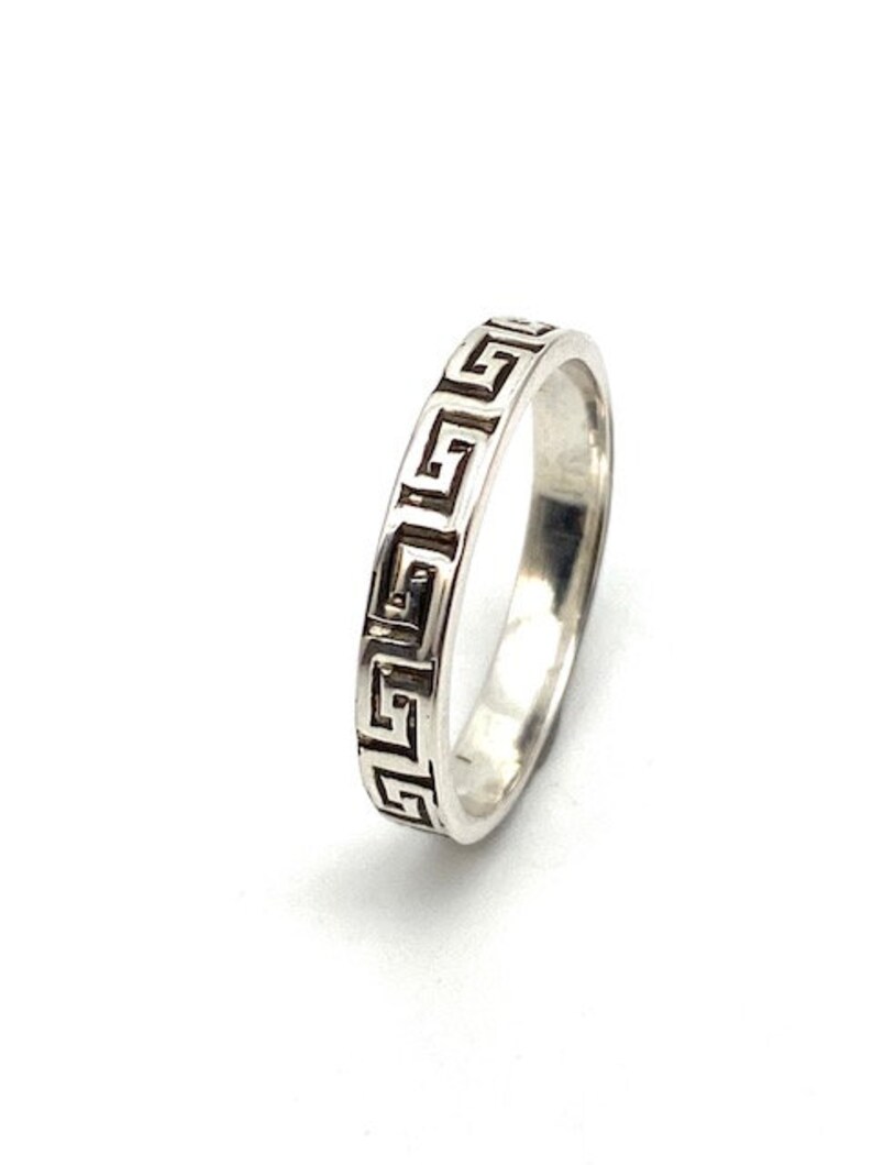 Greek Design Sterling Silver Band - Etsy