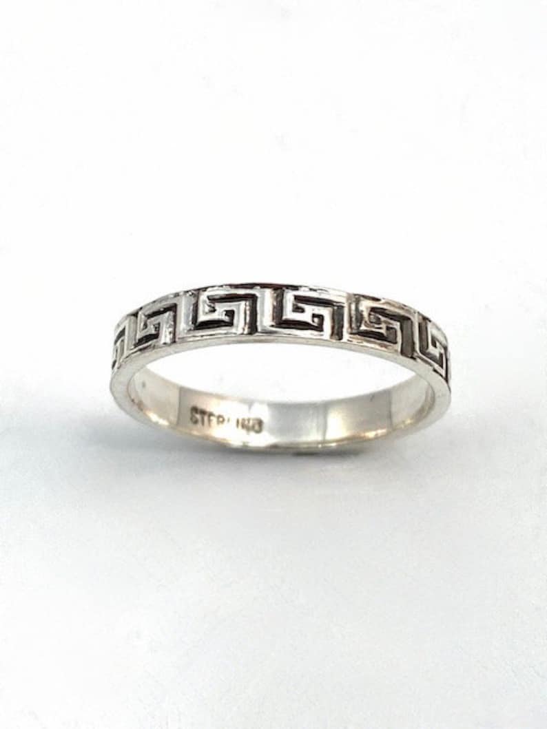 Greek Design Sterling Silver Band - Etsy