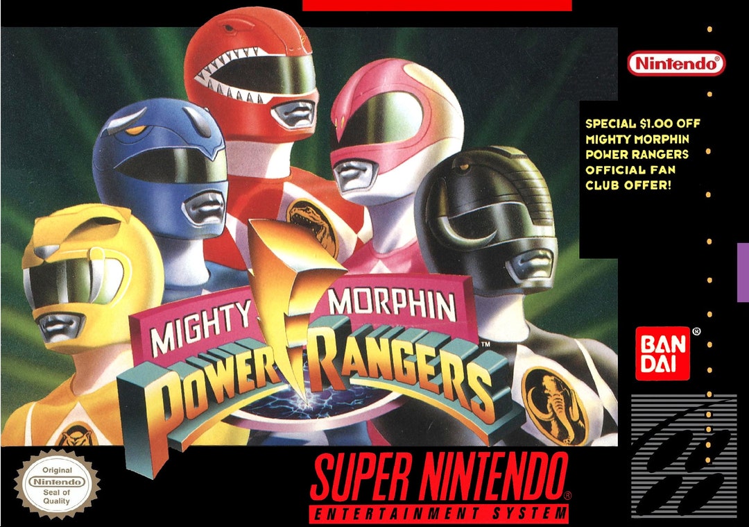 SNES Box Manual & Tray Mighty Morphin Power Rangers NO GAME - Etsy