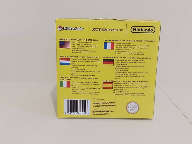 Gameboy Advance SP Console Box - Pokémon Pikachu Edition - NO Console ...