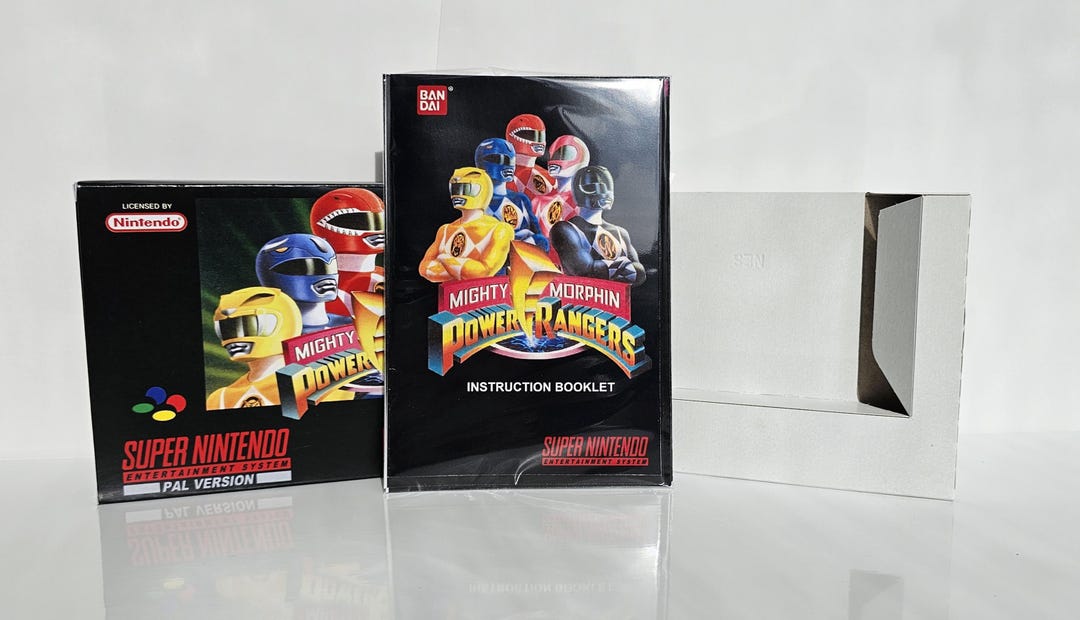 Mighty Morphin Power Rangers SNES Box Manual and Tray NO GAME Included ...