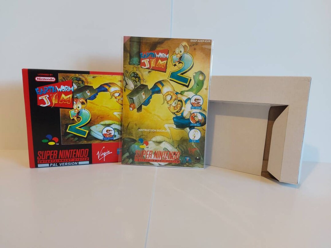 Earthworm Jim 2 SNES Box Manual and Tray NO GAME Included - Etsy