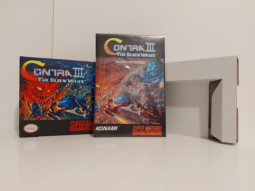 Contra 3 - the Alien Wars SNES Box Manual and Tray NO GAME Included - Etsy