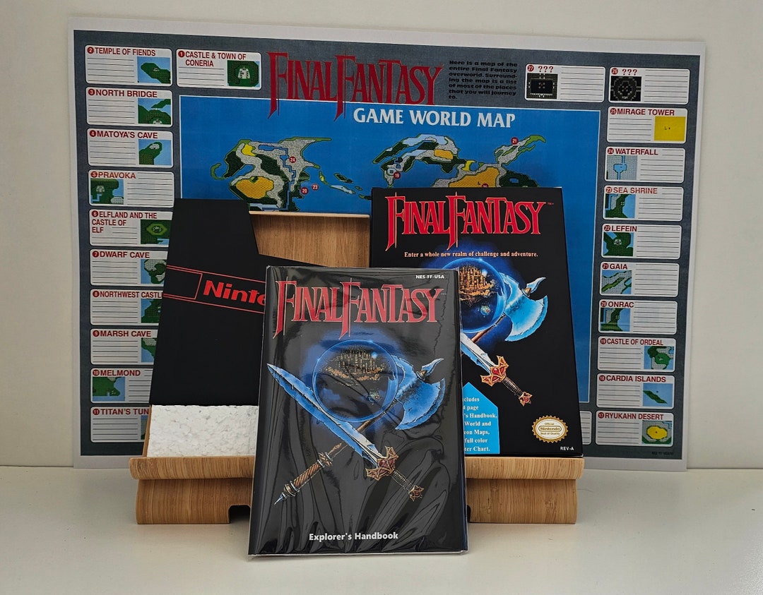Final Fantasy NES Box Manual Map Poly Block Dust Cover - NO GAME ...
