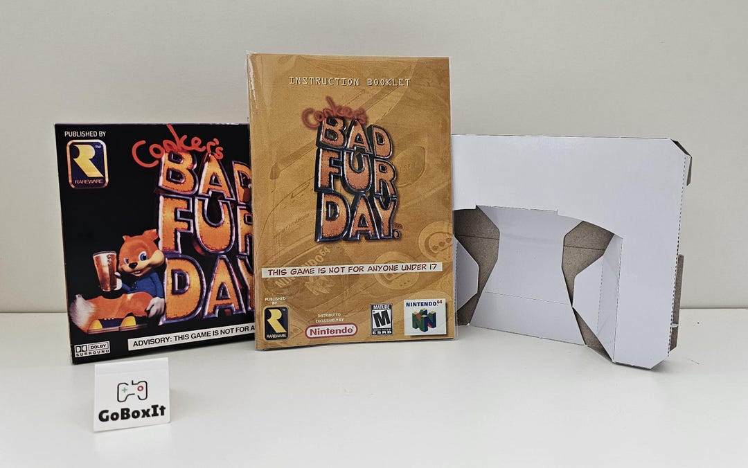 Conkers Bad Fur Day N64 Box Manual Tray NO GAME Included - Etsy Australia
