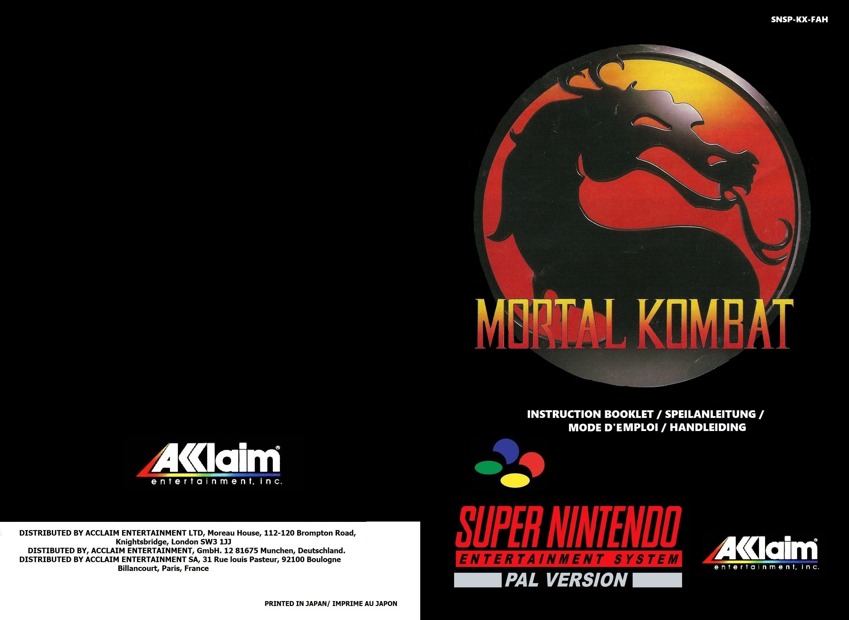 Mortal Kombat 3 Snes Box