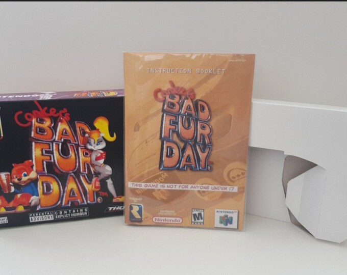 Conkers Bad Fur Day N64 Box Manual Tray NO GAME Included - Etsy