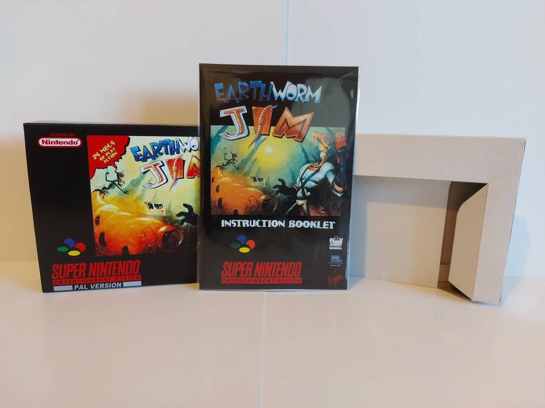 Earthworm Jim SNES Box Manual and Tray NO GAME Included - Etsy