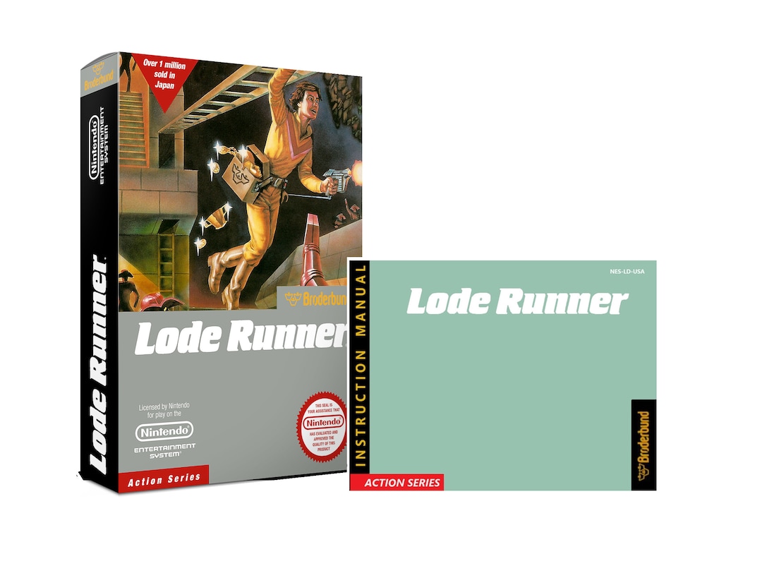 Lode Runner NES Box Manual Poly Block Dust Cover NO GAME Included - Etsy