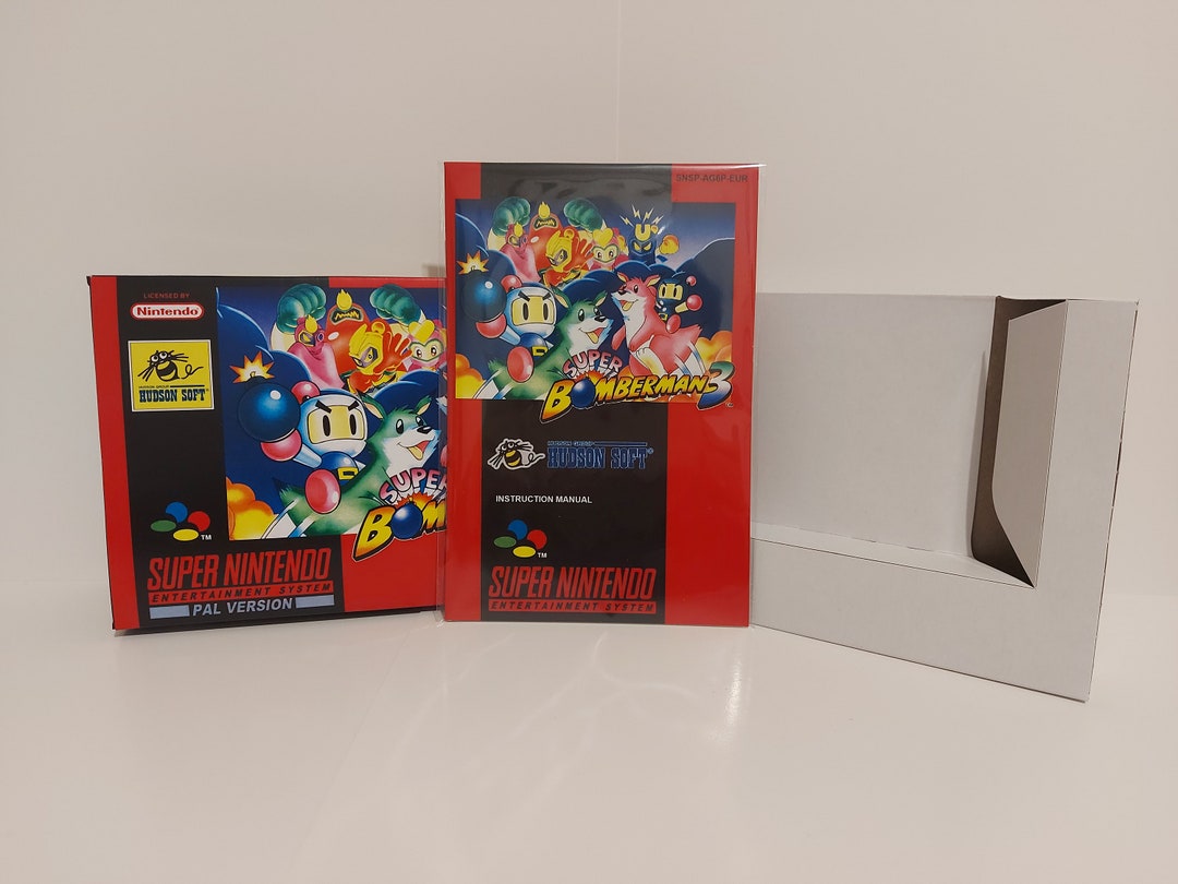 Super Bomberman 3 SNES Box Manual and Tray NO GAME Included - Etsy