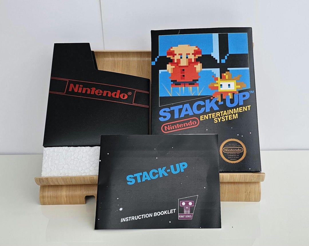 Stack up NES Box Manual Poly Block Dust Cover - NO GAME Included - Etsy