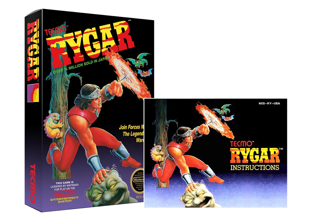 Rygar NES Box Manual Poly Block Dust Cover NO GAME Included - Etsy