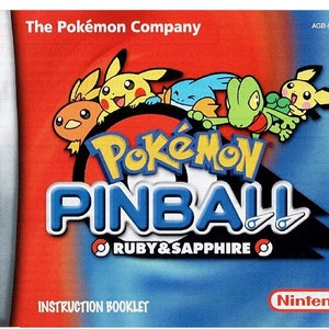 Pokémon Pinball Ruby and Sapphire Box Pokémon Pinball Manual No Game ...