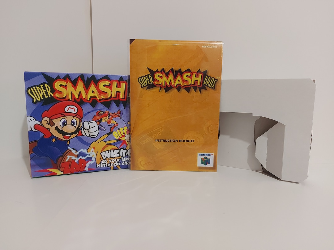 Super Smash Bros N64 Box Manual Tray NO GAME Included - Etsy Super Smash Bros N64 Box Manual Tray NO GAME Included - Etsy