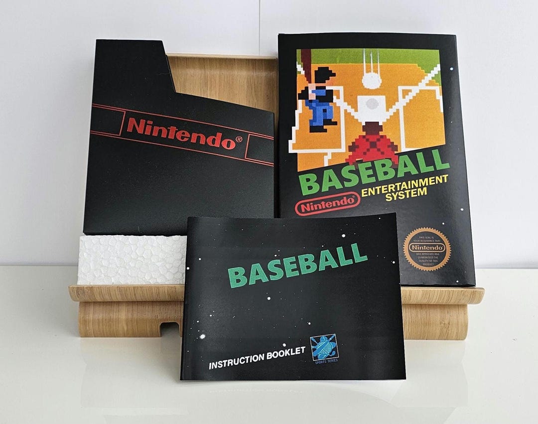 Baseball NES Box Manual Poly Block Dust Cover - NO GAME Included - Etsy