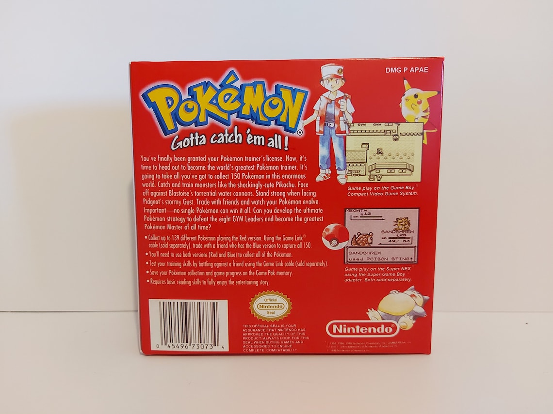 Pokémon Red Box Pokemon Booklet Game Boy Games Room Retro - Etsy