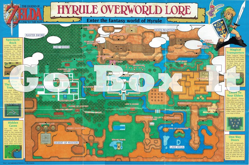 Zelda a Link to the Past Hyrule SNES Map Zelda Carte - Etsy