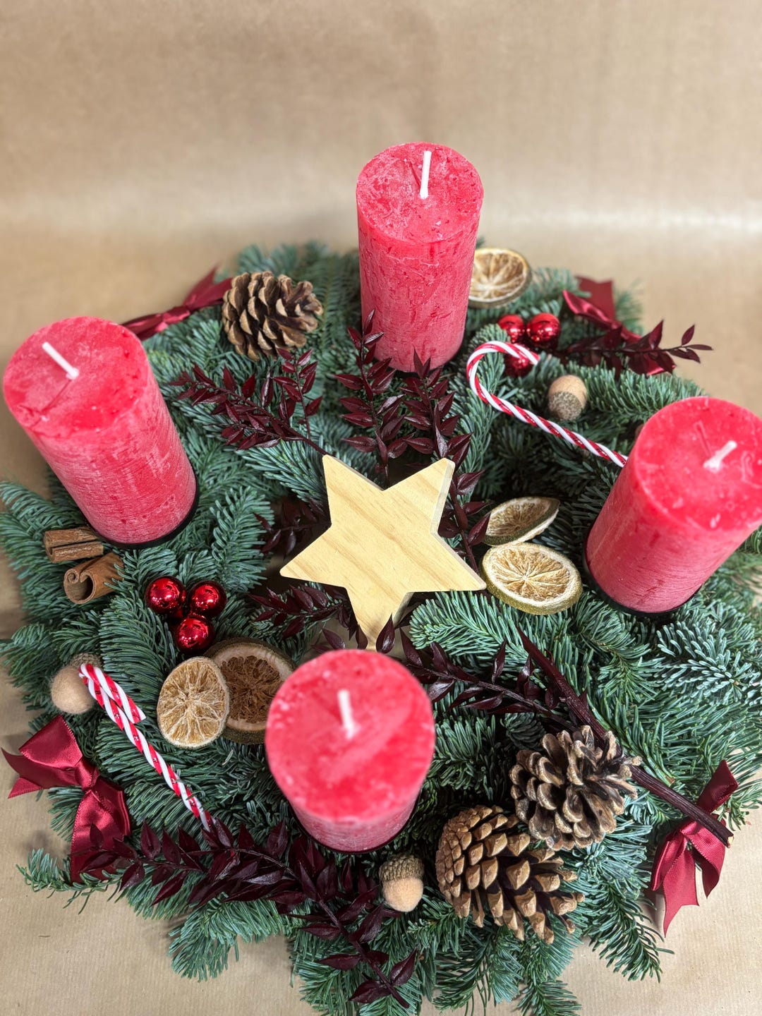 Advent Wreath Advent Arrangement “sugar Sweet” With Candles Various ...
