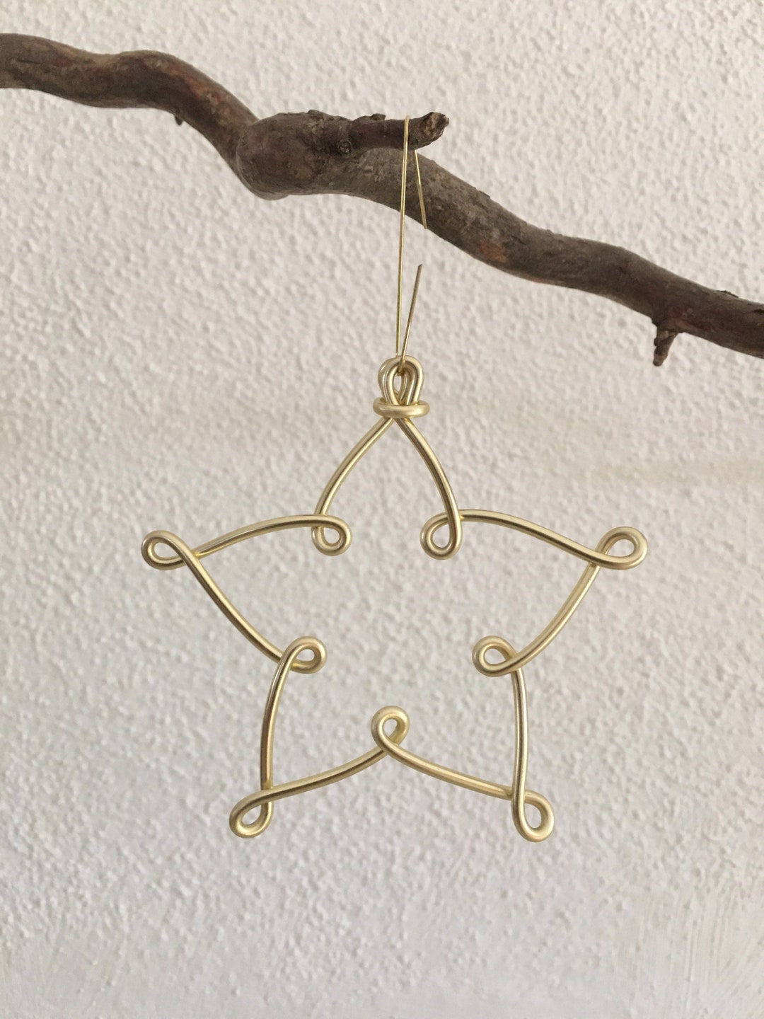 Set of 6 Stars Made of Wire Gold Wire Art Wire Art Tree - Etsy