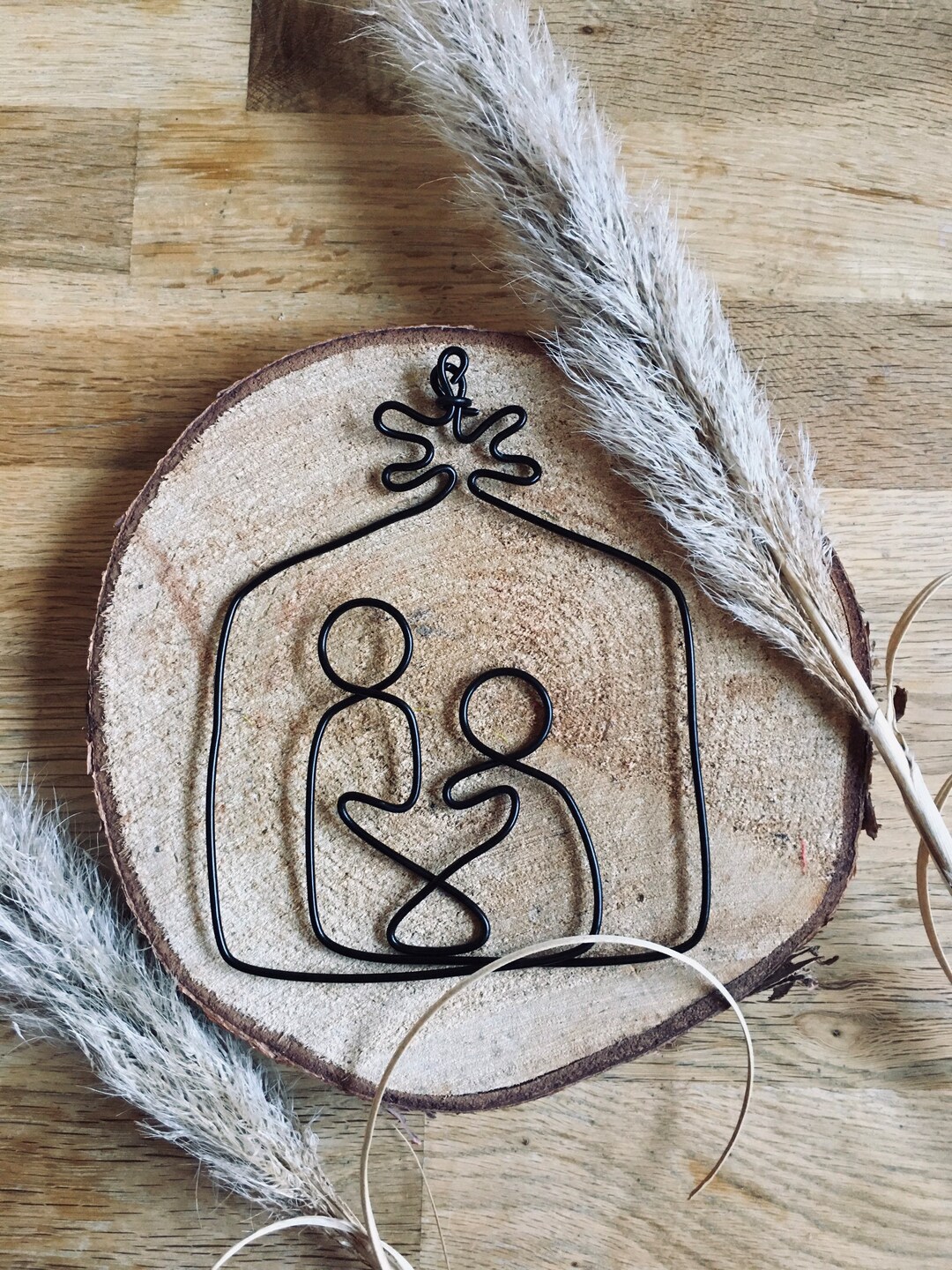 Mini-Krippe aus Draht zum Aufhängen, Farbauswahl Weihnachtsdeko Wireart ...