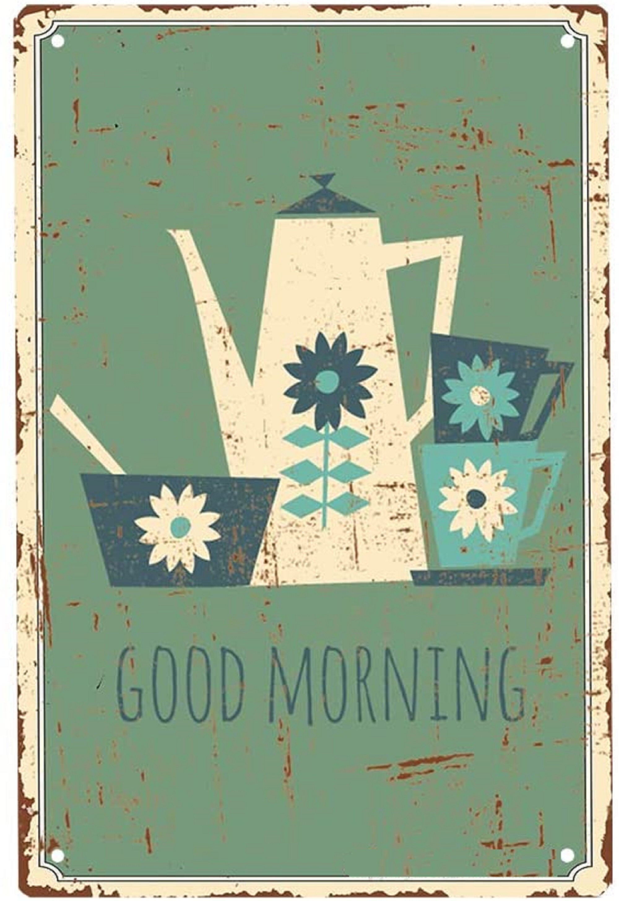 Good Morning Retro Poster Plaque Metal Sign Wall Decor | Etsy