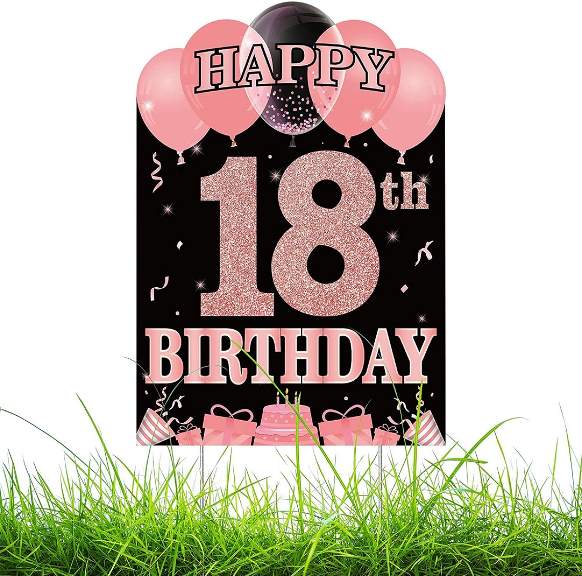 Happy 18th Birthday Yard Sign Double Sided Printing Large | Etsy