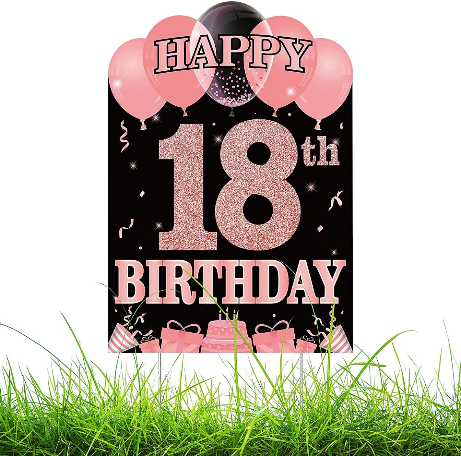Happy 18th Birthday Yard Sign Double Sided Printing Large | Etsy