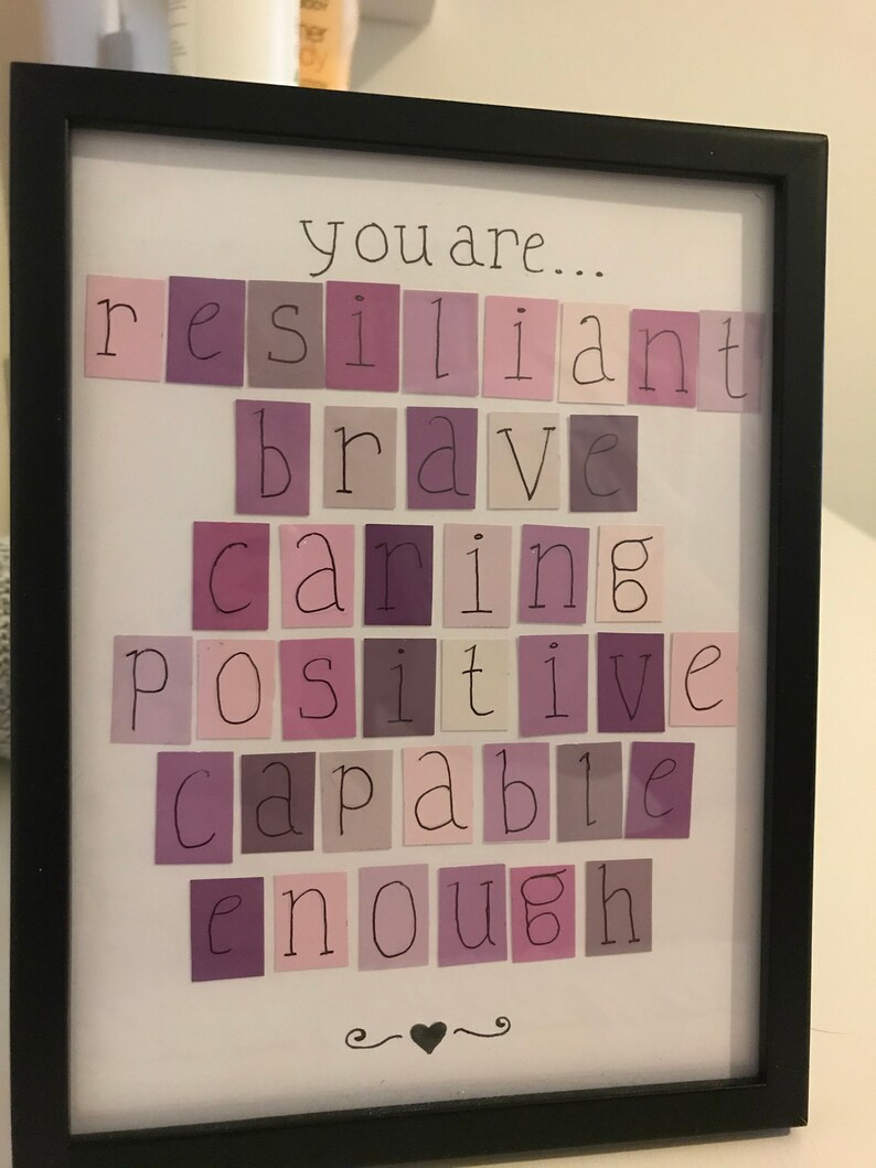 Positive Affirmations Frame Rainbow or Single Colour - Etsy