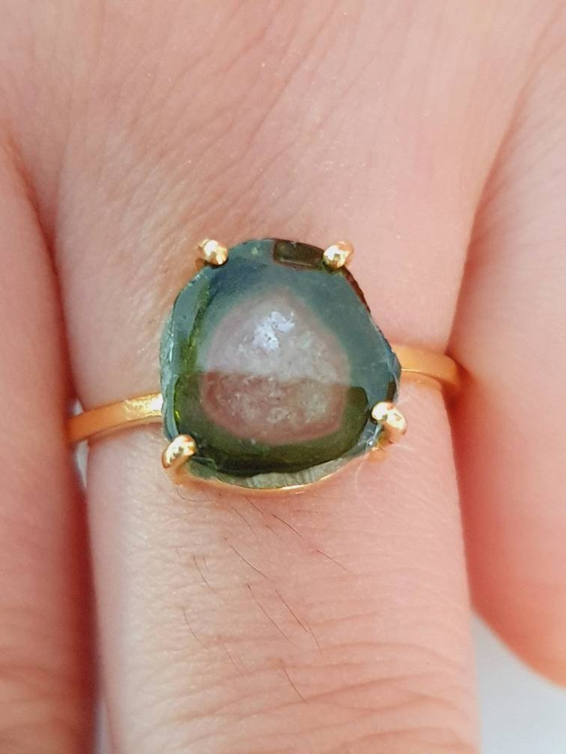 Watermelon Ring in Sterling Silver - Etsy UK