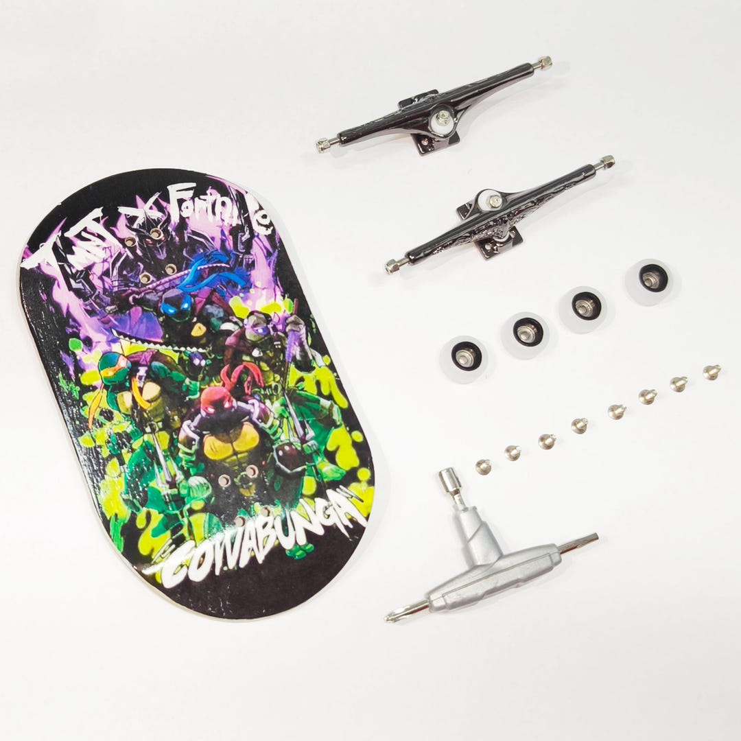 Handmade XL Ninja Turtles Fingerboard Complete Set 89*50mm - TMNT ...